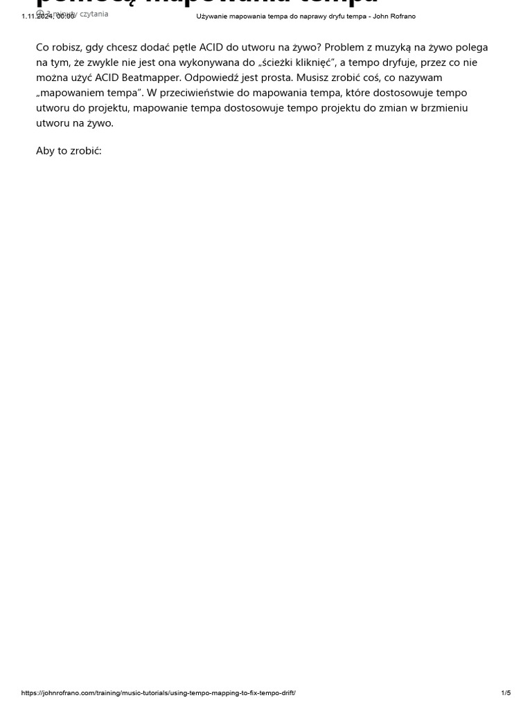 Używanie Mapowania Tempa Do Naprawy Dryfu Tempa - John Rofrano | PDF