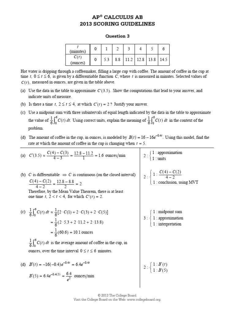 Ap13 Calculus Ab q3 | PDF | Mathematical Analysis | Mathematics