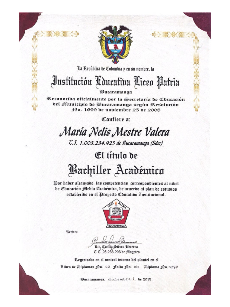 Diploma de Bachiller | PDF