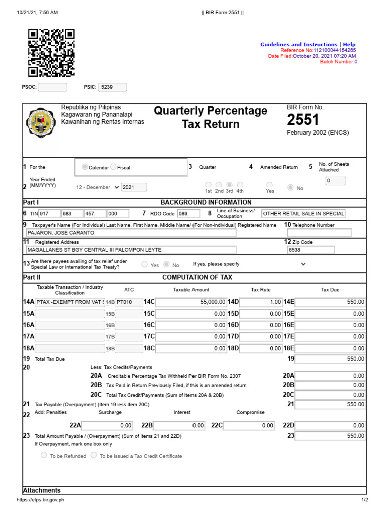 eFPS Home - Efiling and Payment System | PDF | Taxes | Government Finances