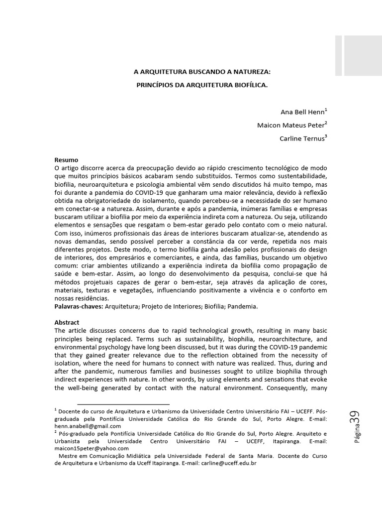 Ternus Peter Henn, 2024 | PDF | Humano | Psicologia