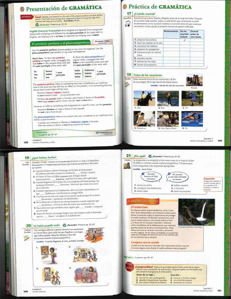 Avancemos 4 158-161 Perfectos | PDF