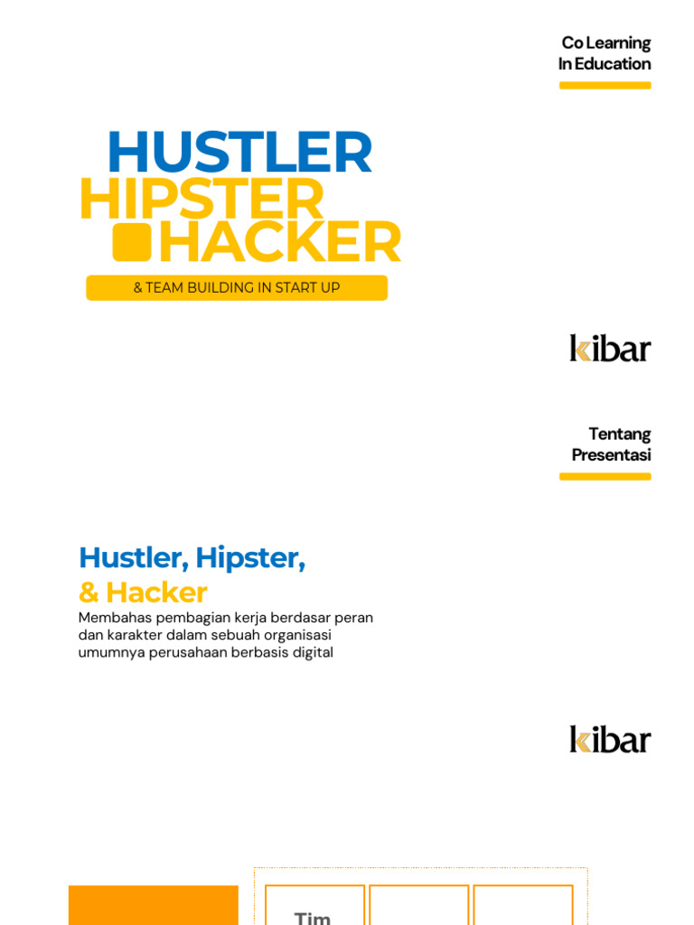 Hipster, Hustler Hacker & Team Building Oleh Aras Raya Foundation | PDF