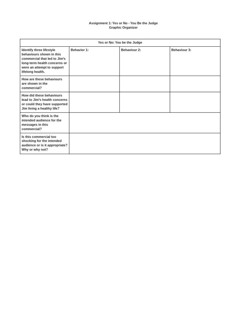 You Be The Judge Graphic Organizer | PDF