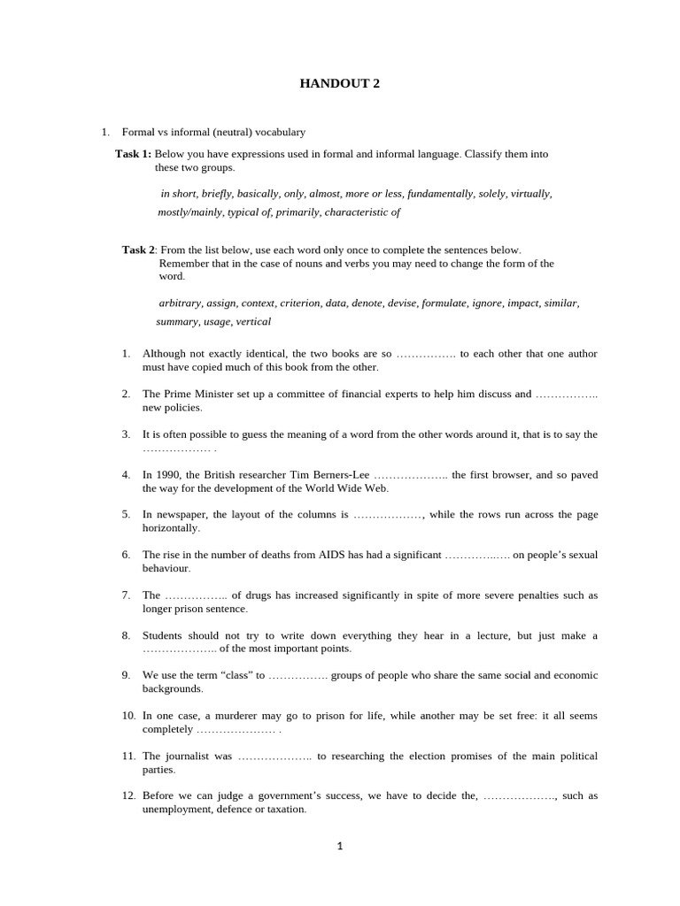 Handout 2 | PDF | Word | Syntax