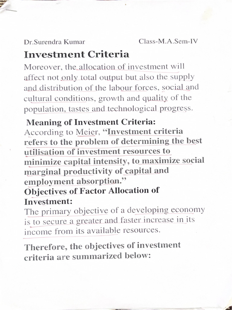 Investment Criteria | PDF