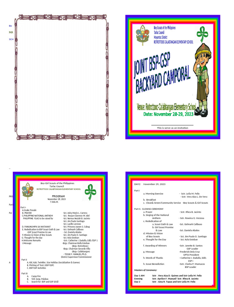 Joint BSP GSP Program | PDF | Girl Guiding And Girl Scouting | Scouting And Guiding