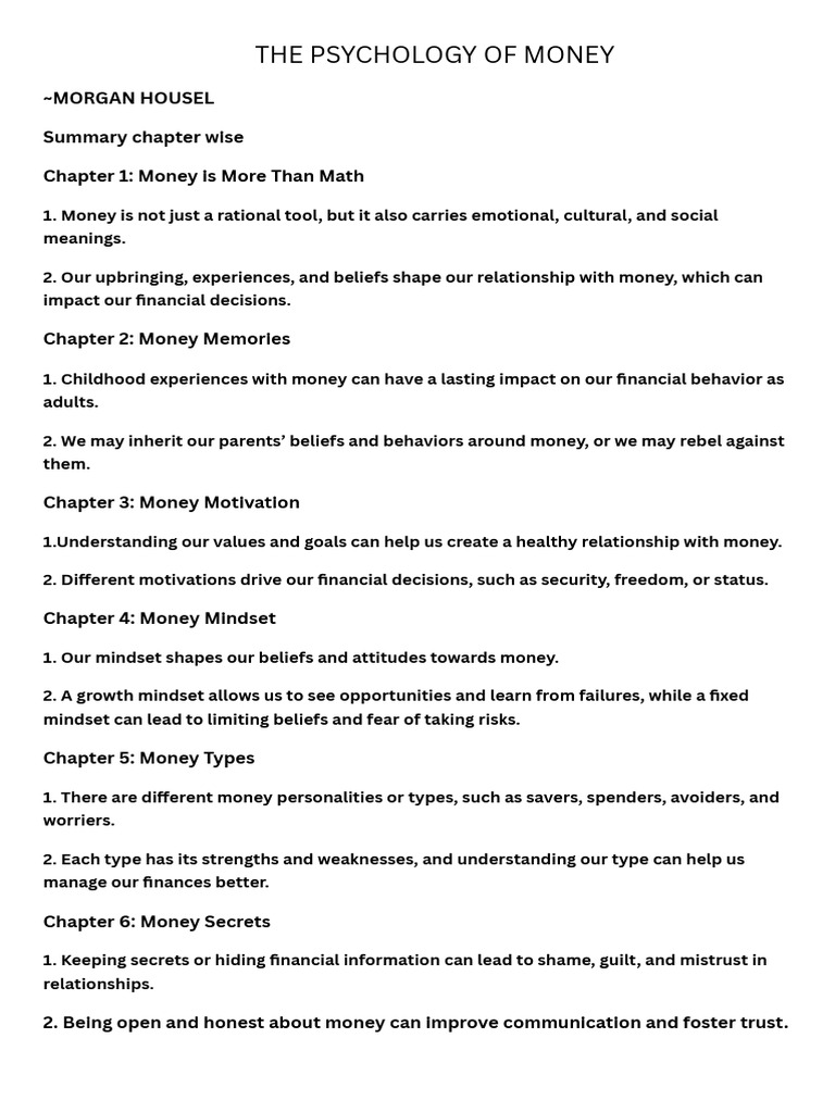The Psychology Money | PDF | Mindset | Motivational The Psychology Money | PDF | Mindset | Motivational