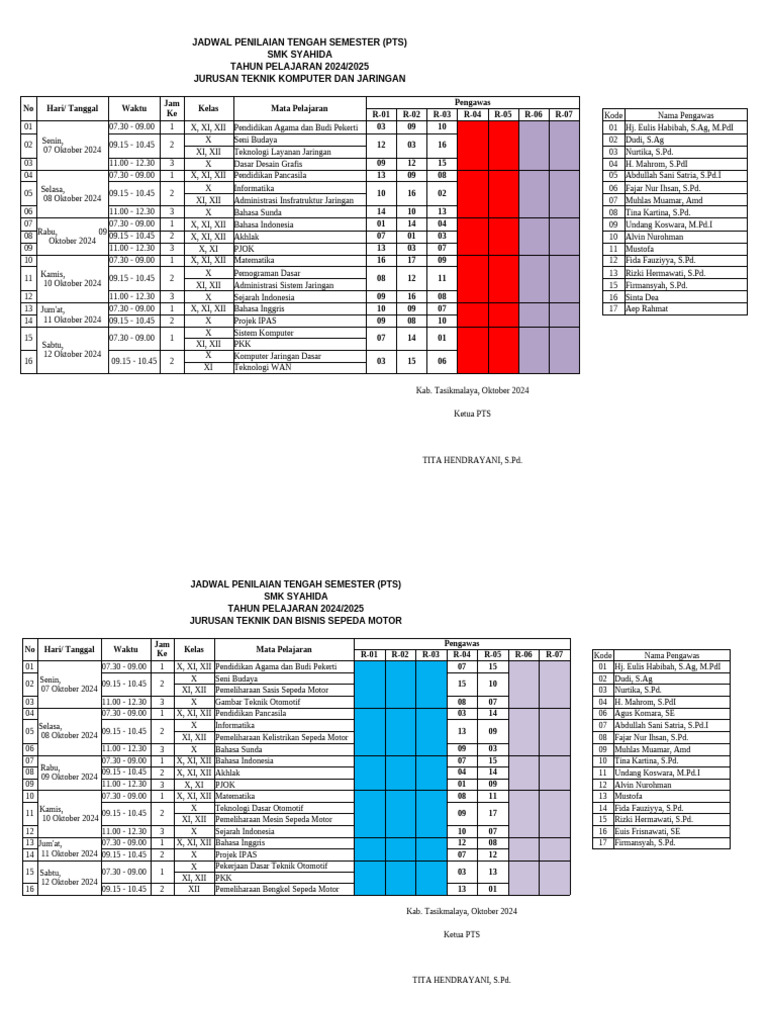 Jadwal PAS 2024-2025 | PDF