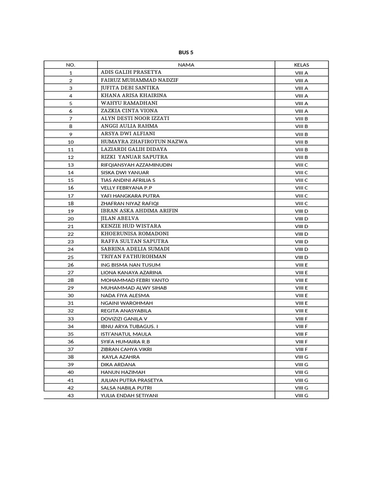 Bus 5 | PDF