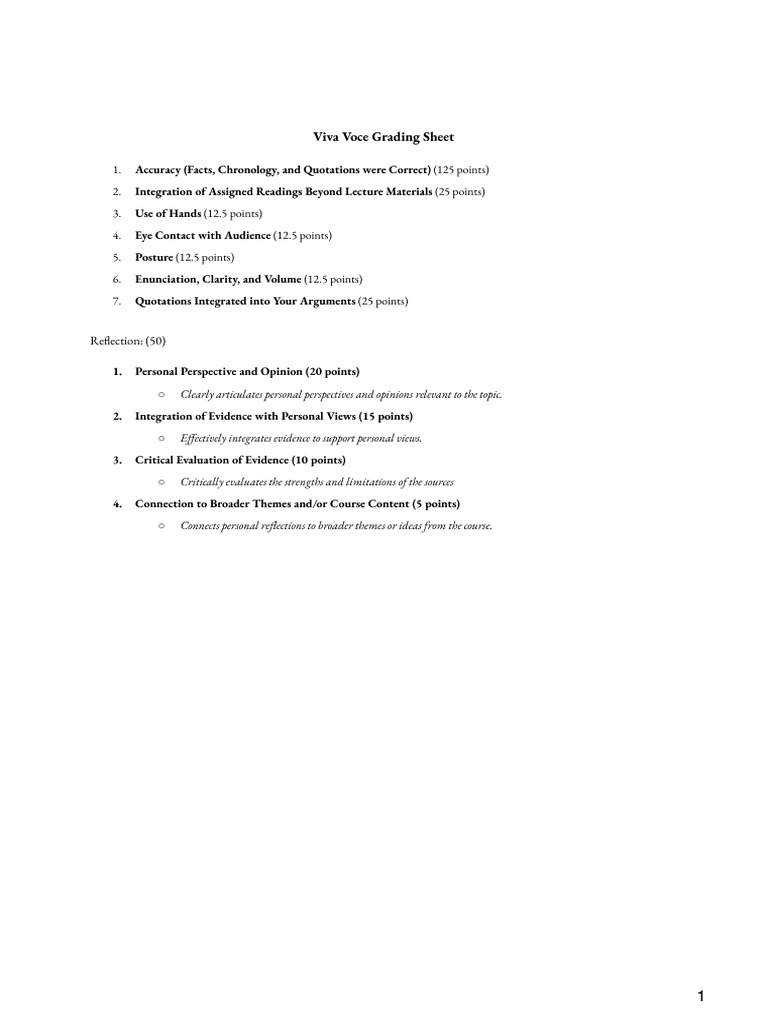Darwin Viva Voce Grading Sheet - Annotated | PDF | Thesis | Science