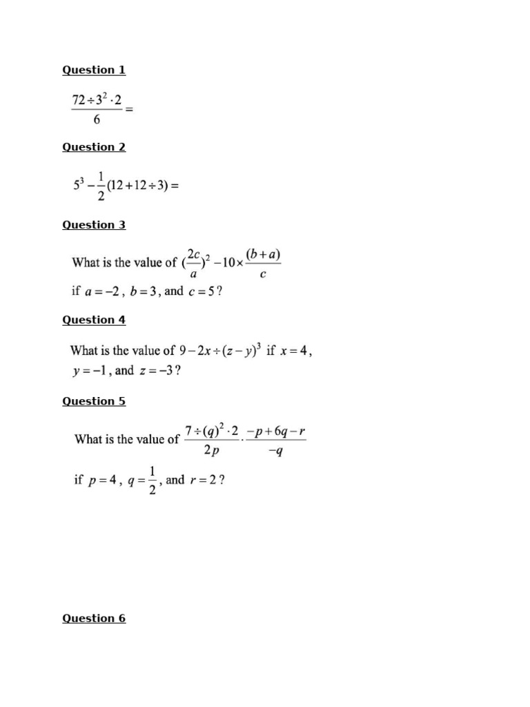 SAT Math - Exponents and Order of Operations | PDF