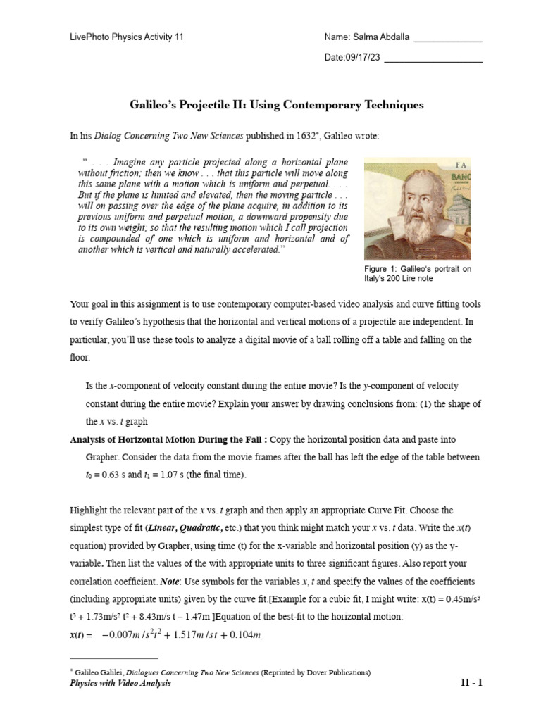 Physics Video Analysis Guide | PDF | Acceleration | Kinematics