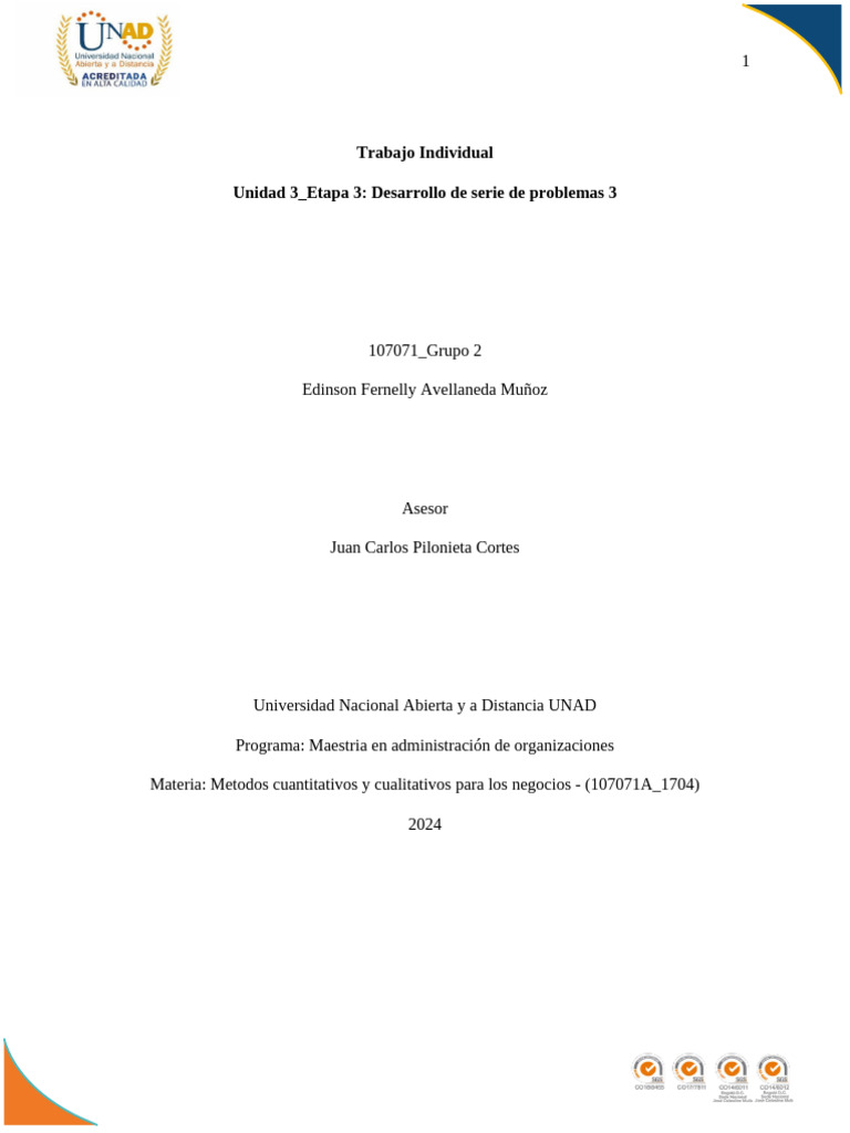 Unidad 3 Etapa 3 Trabajo Individual | PDF | Toma de decisiones | Science