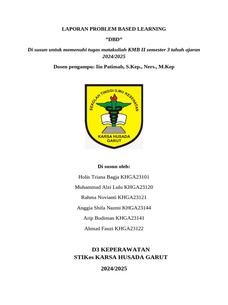 LAPORAN PROBLEM BASED LEARNING Kel 4 | PDF | Pengembangan Diri | Kesehatan Holistik