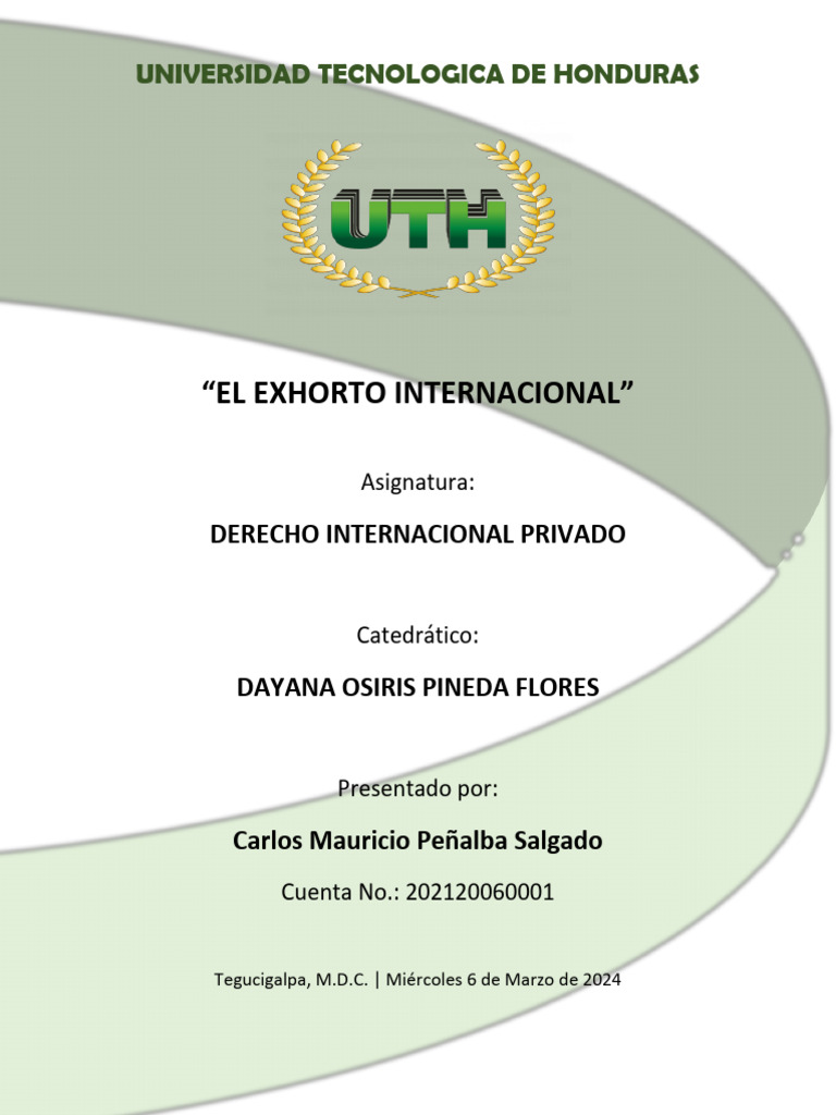 Tarea - El Exhorto Internacional | PDF | Convenio europeo de derechos ...