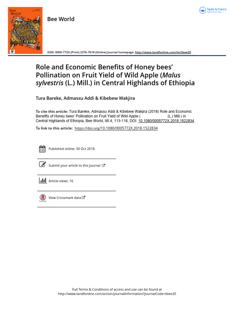 Economic Benefits of Honey Bee Pollination | PDF | Pollination | Apple