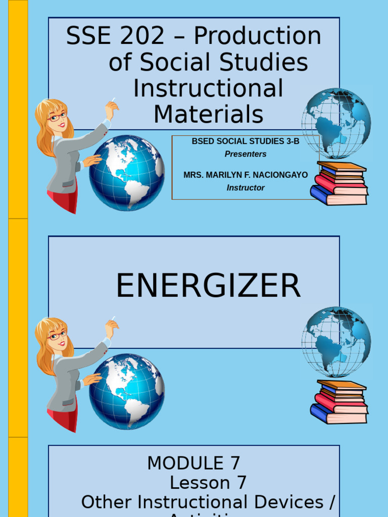 SSE 202 Lesson 7 Other Instructional Devices Activities | PDF ...