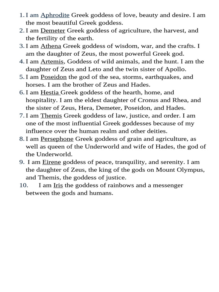 I Am Aphrodite Greek Goddess of Love | PDF