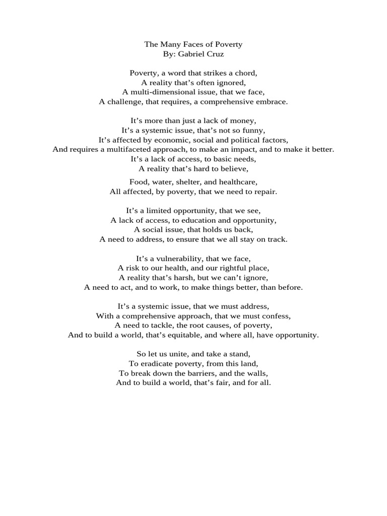 The Many Faces of Poverty | PDF | Poverty | Poverty & Homelessness