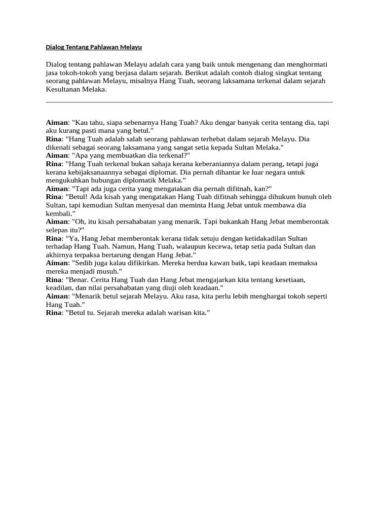Dialog Mengenang Pahlawan Melayu | PDF