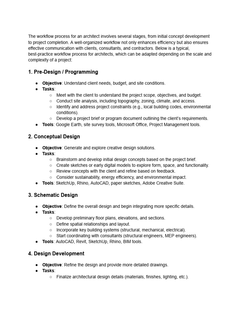 Architect's Workflow Guide | PDF | Project Management | Building ...