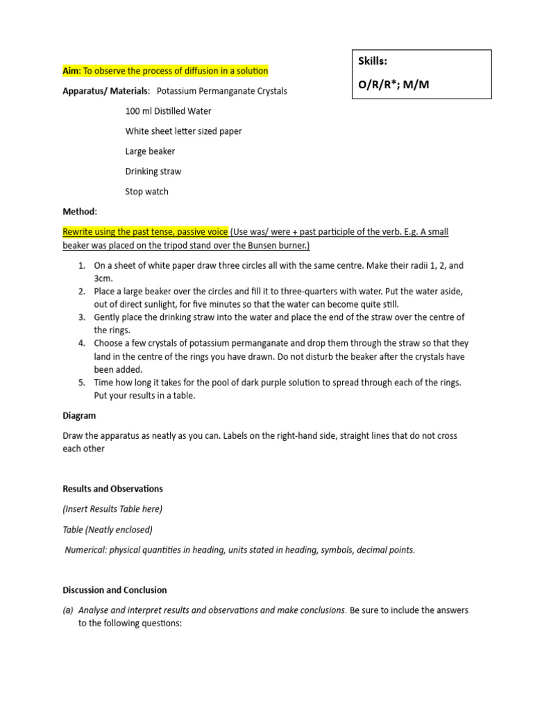 Observing Diffusion and Osmosis Processes | PDF | Science & Mathematics