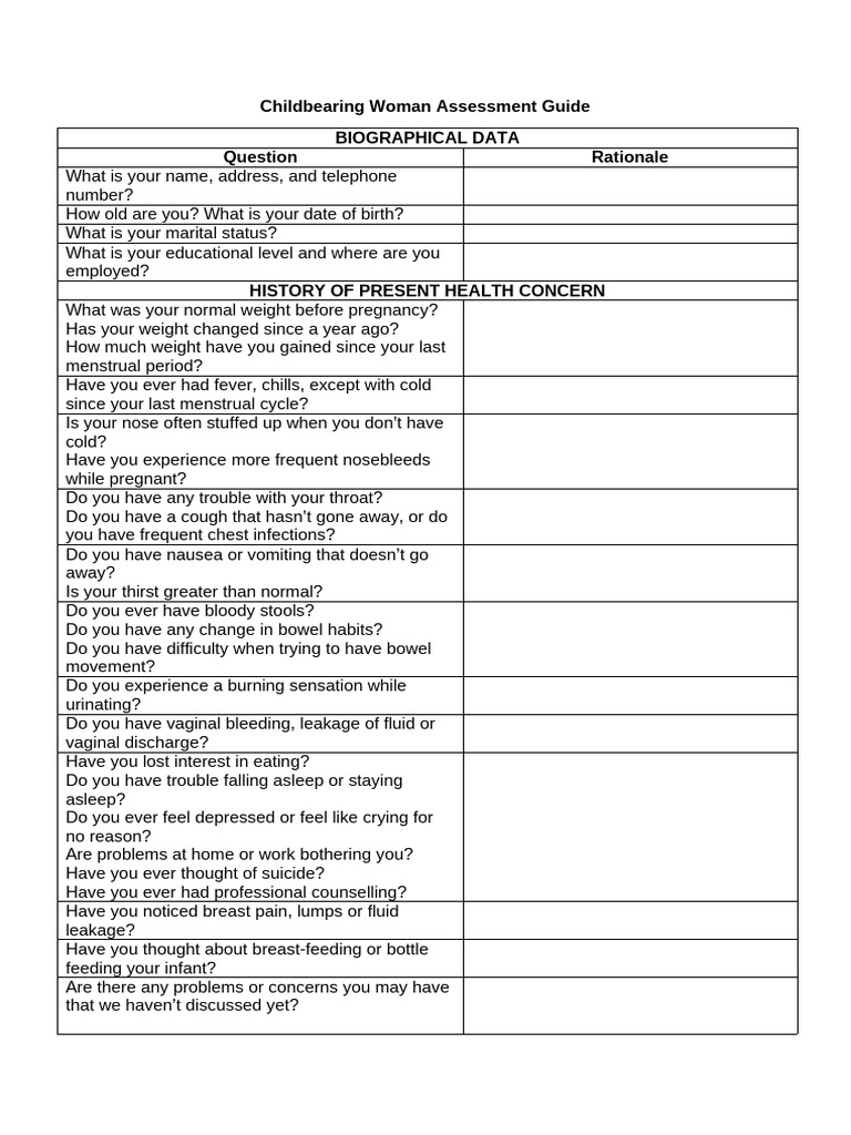 Questionnaire For Pregnancy | PDF | Pregnancy | Human Reproduction