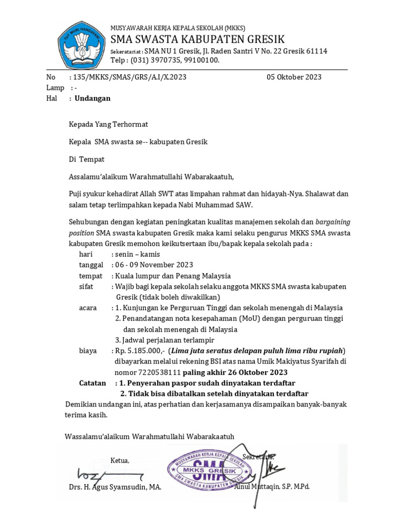 135 - Undangan MoU Malaysia | PDF