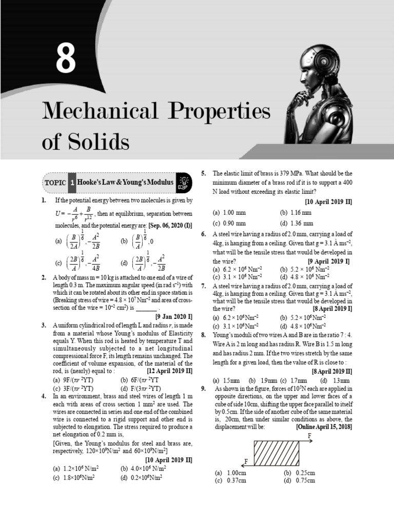 08 Mechanical Properties of Solid | PDF | Young's Modulus | Solid Mechanics