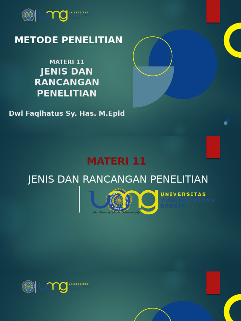 Metopen TM 11 Jenis Dan Rancangan Penelitian | PDF | Kesehatan Holistik