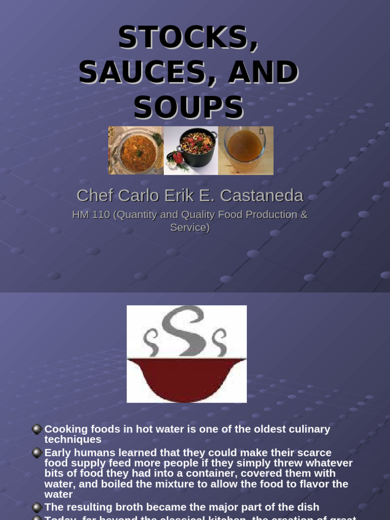 Stocks, Sauces and Soups | PDF | Sauce | Stock (Food)