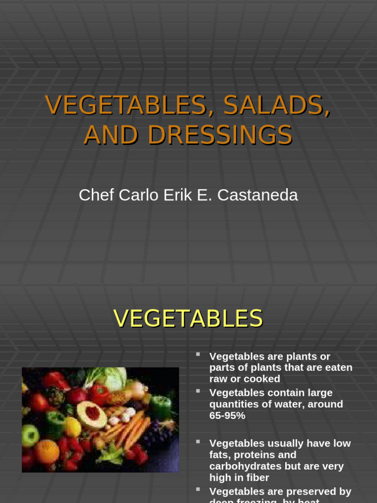 Vegetables, Cold Foods and Dressings | PDF | Salad | Vegetables