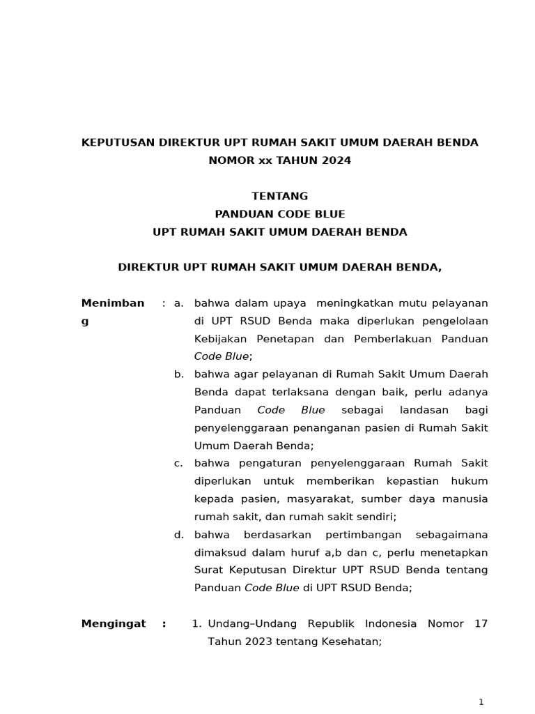 Panduan Code Blue | PDF | Teknologi & Rekayasa