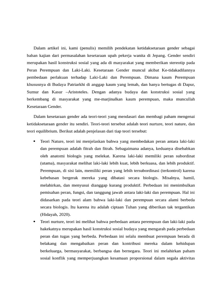 Teori Gender Pdf Ilmu Sosial Pengembangan Diri