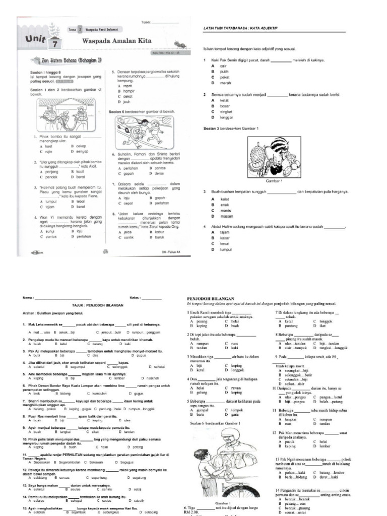 Latihan Tatabahasa BM T6 | PDF