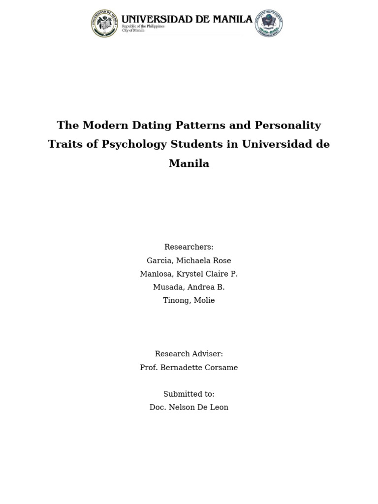 Modern Dating Patterns of Psychology Students | PDF | Extraversion And ...