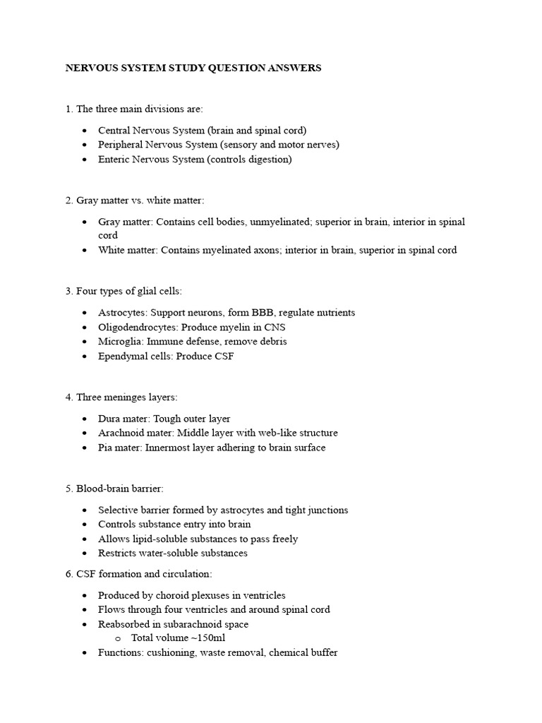 Neuro Study Questions ANS | PDF | Chemical Synapse | Axon