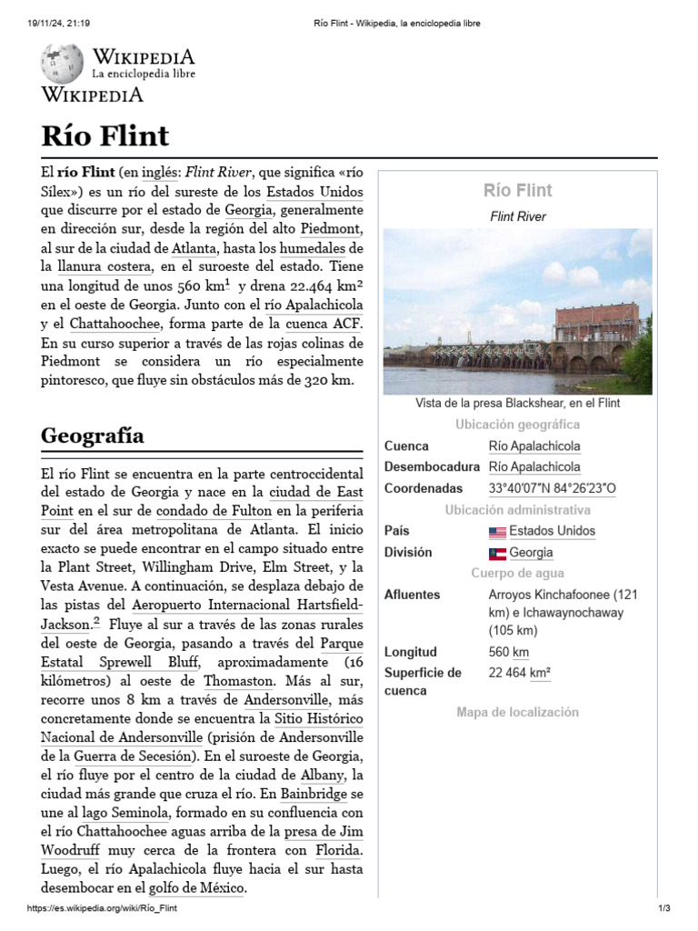 Río Flint - Wikipedia, La Enciclopedia Libre | PDF | Accidentes ...