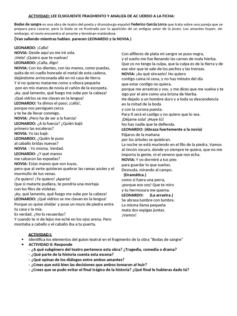 Bodas de Sangre | PDF
