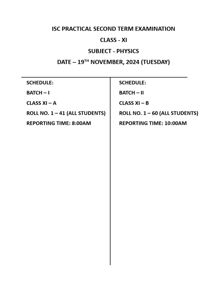 Isc Practical Second Term Examination | PDF