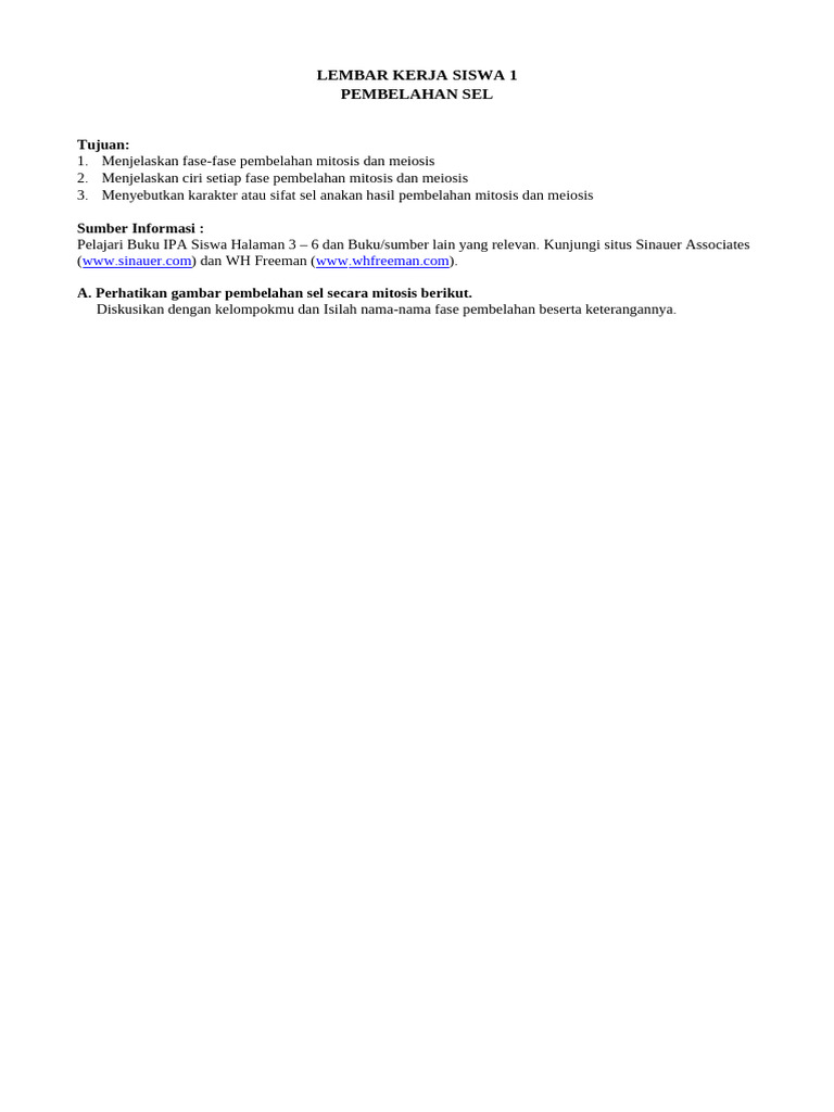 Lks Pembelahan Sel | PDF