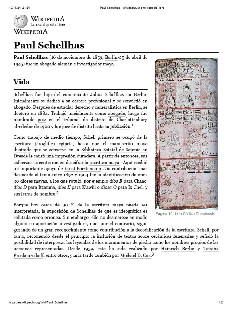 Paul Schellhas - Wikipedia, La Enciclopedia Libre | PDF | Escritura