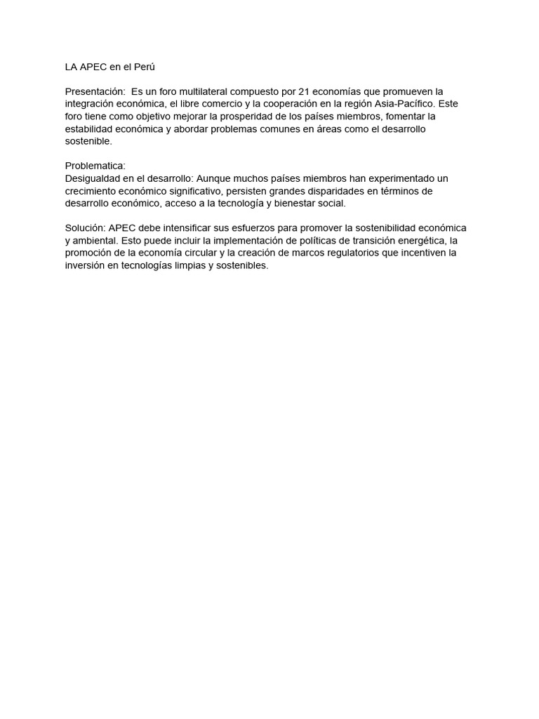 LA APEC en El Perú | PDF