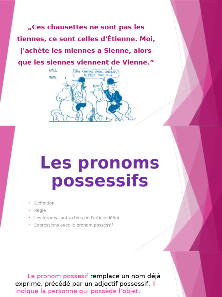 Comprendre les pronoms possessifs | PDF | Arts du langage et discipline ...