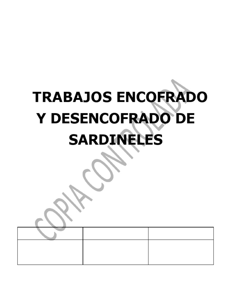 Procedimiento Encofrado Sardineles | PDF
