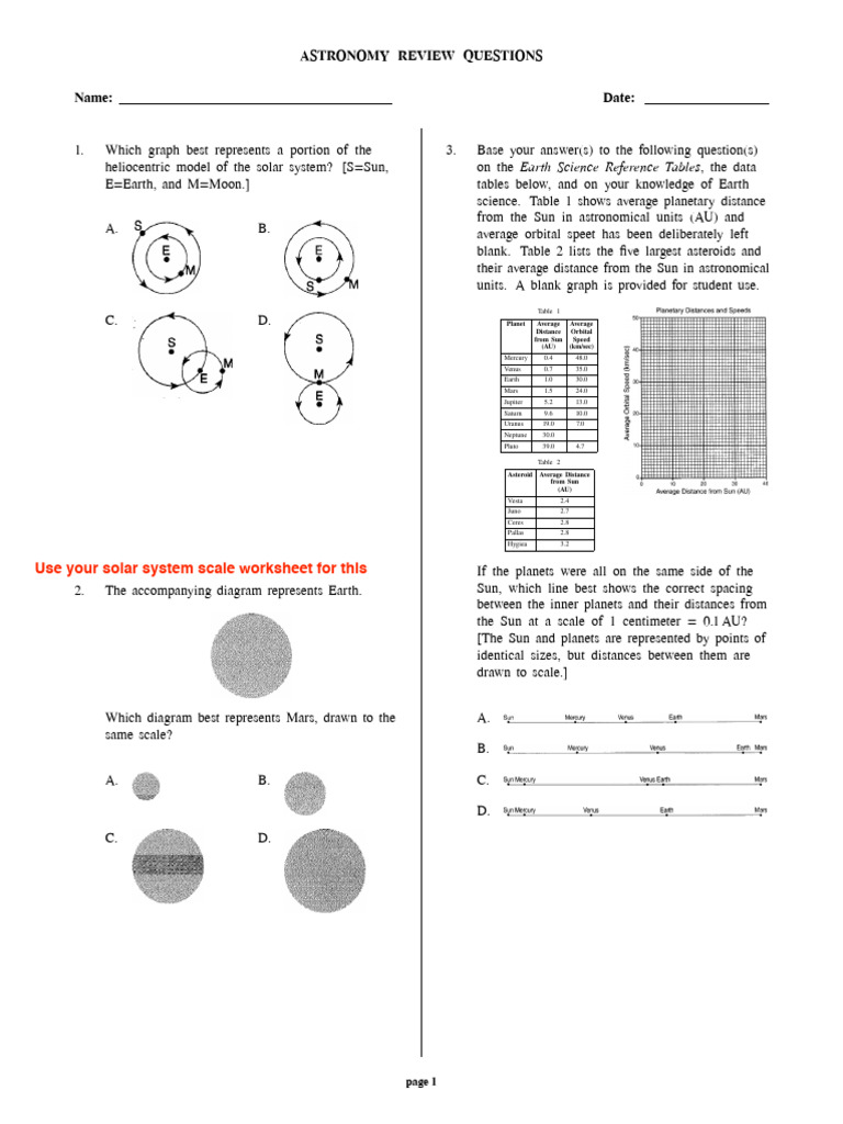 Astronomy Review Questions | PDF | Planets | Solar System