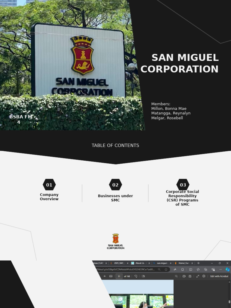 SMC CSR Programs | PDF | San Miguel Corporation | Renewable Energy