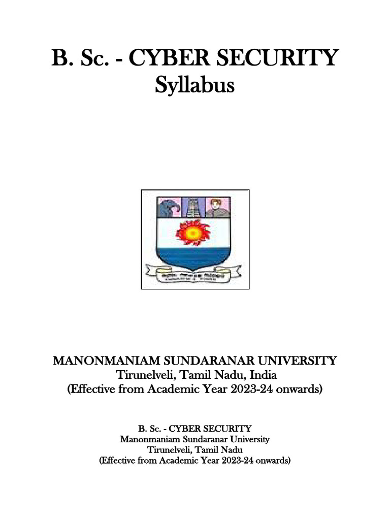 B.Sc. Cyber Security Syllabus - 2023-2024 | PDF | Computer Network | Internet Protocols