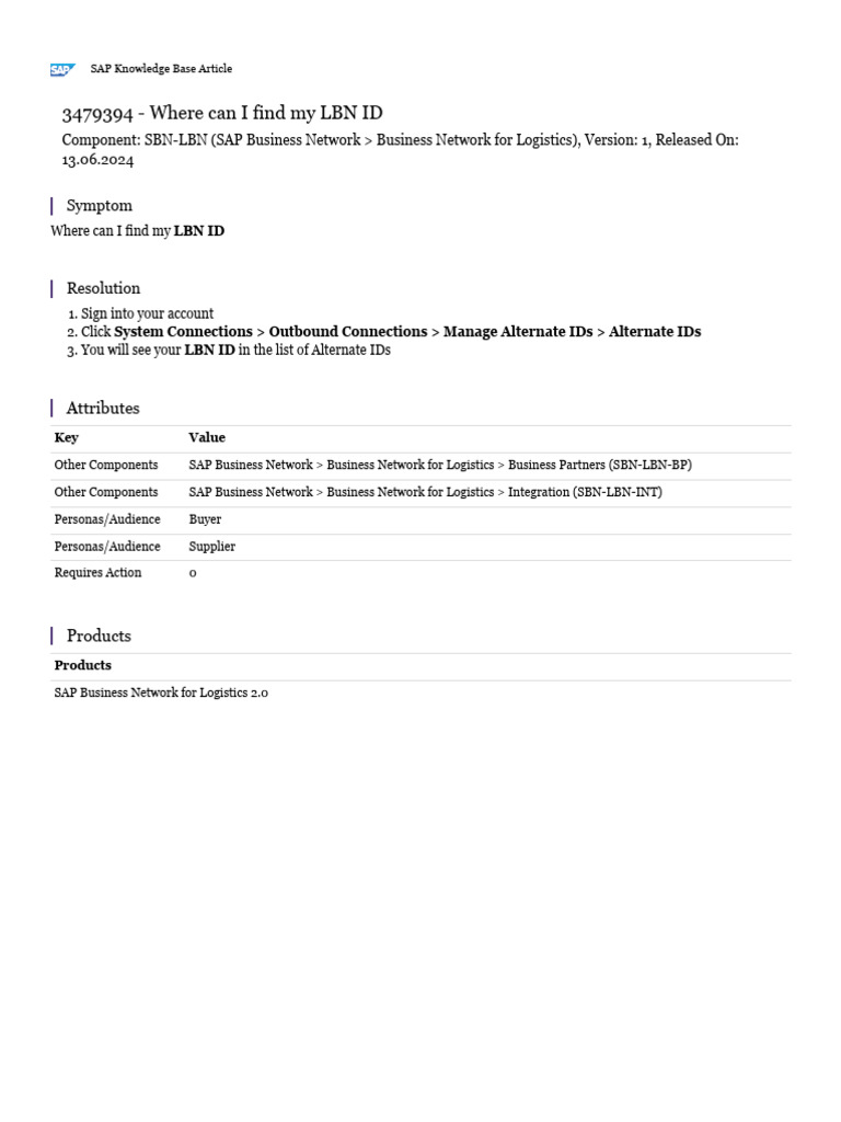 Find Your LBN ID Easily | PDF | Business